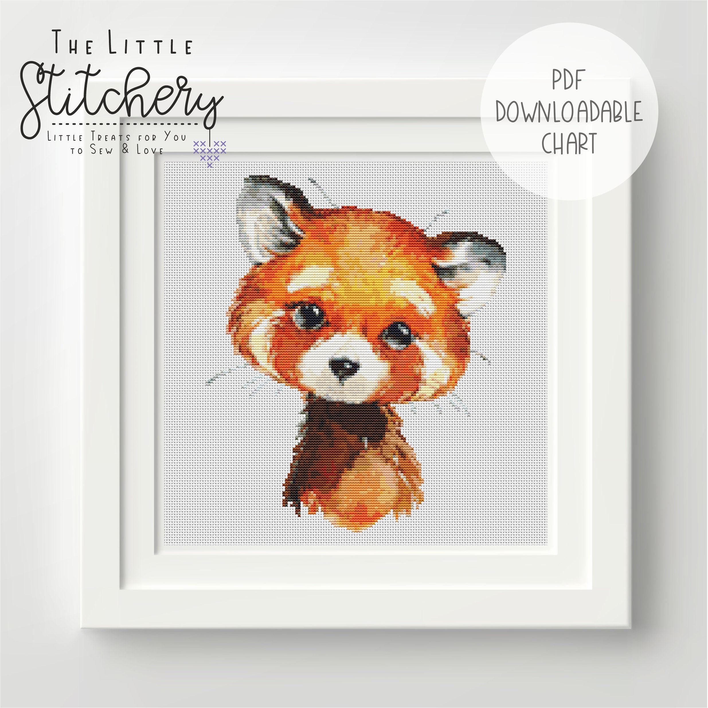 Red Panda Downloadable Cross Stitch Chart - PDF Pattern, Digital ...