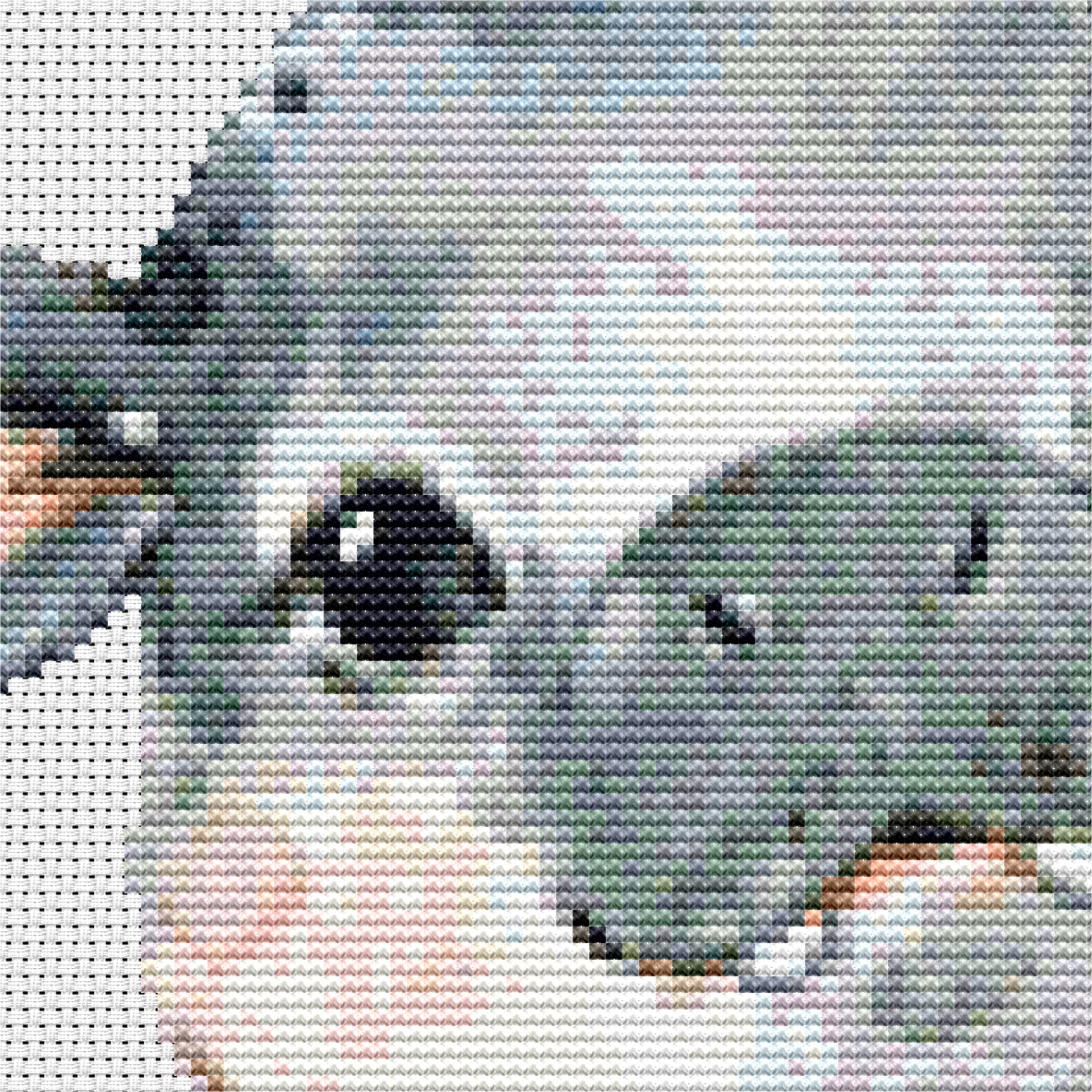 Hippo Downloadable Cross Stitch Chart PDF Pattern Digital - Etsy