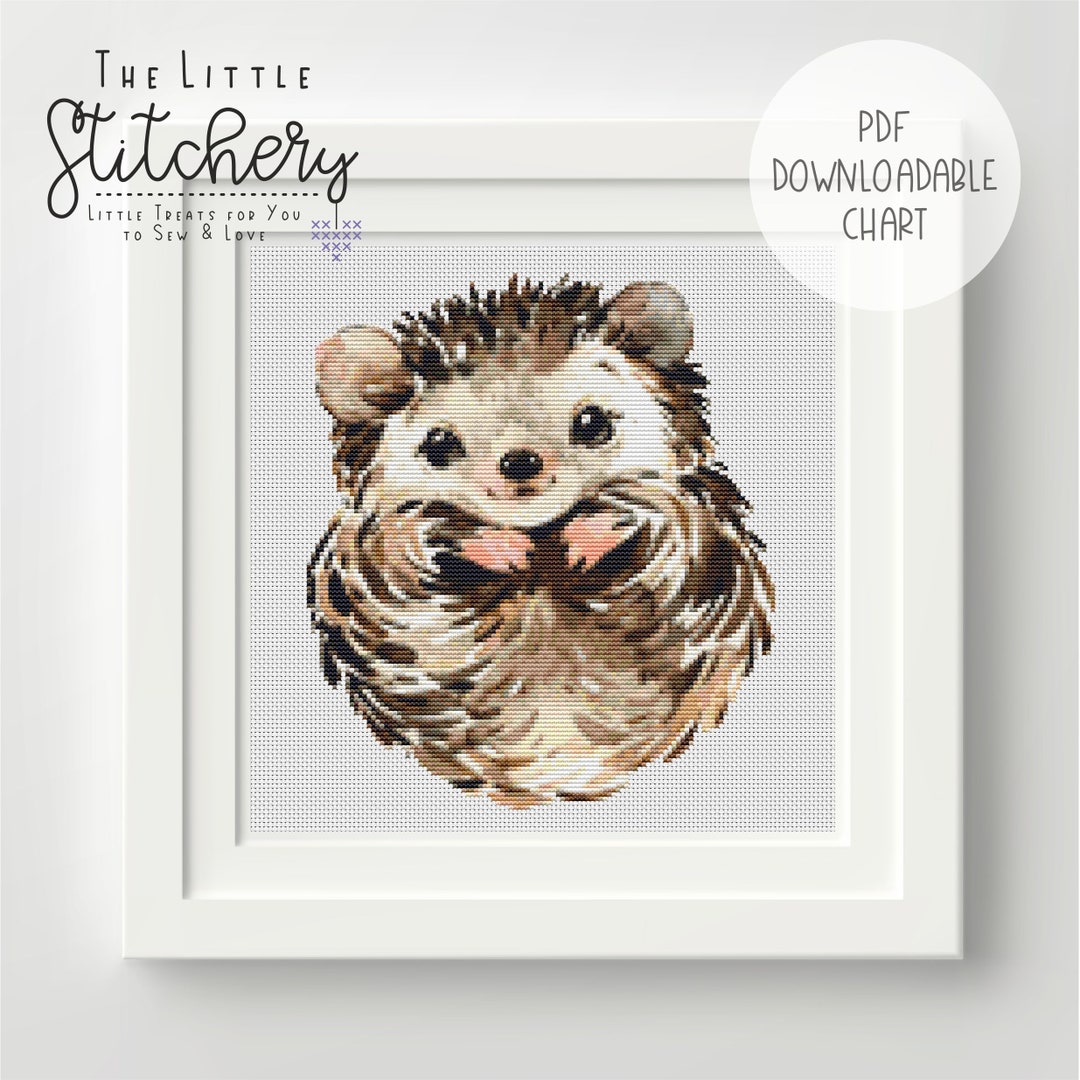 Hedgehog Downloadable Cross Stitch Chart - PDF Pattern, Digital ...