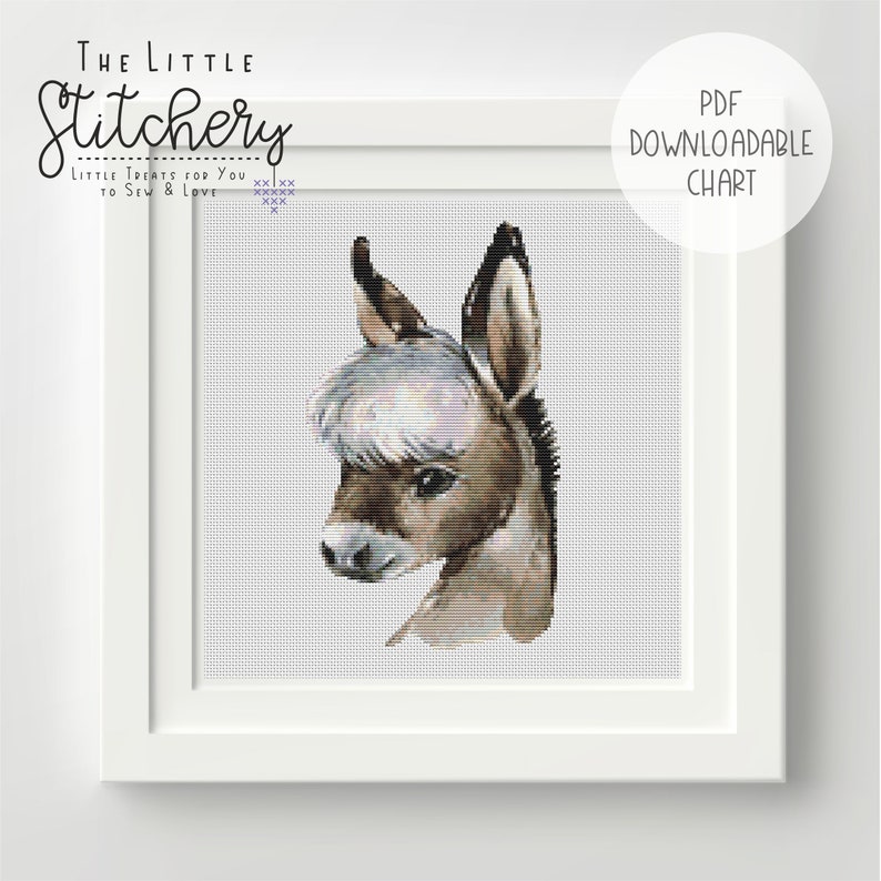 Donkey Downloadable Cross Stitch Chart - PDF Pattern, Digital, Counted ...