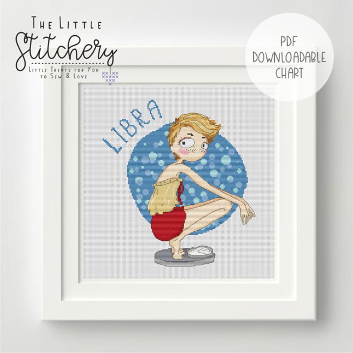Zodiac Girl - Libra - PDF Pattern, Digital, Counted Cross Stitch - Etsy