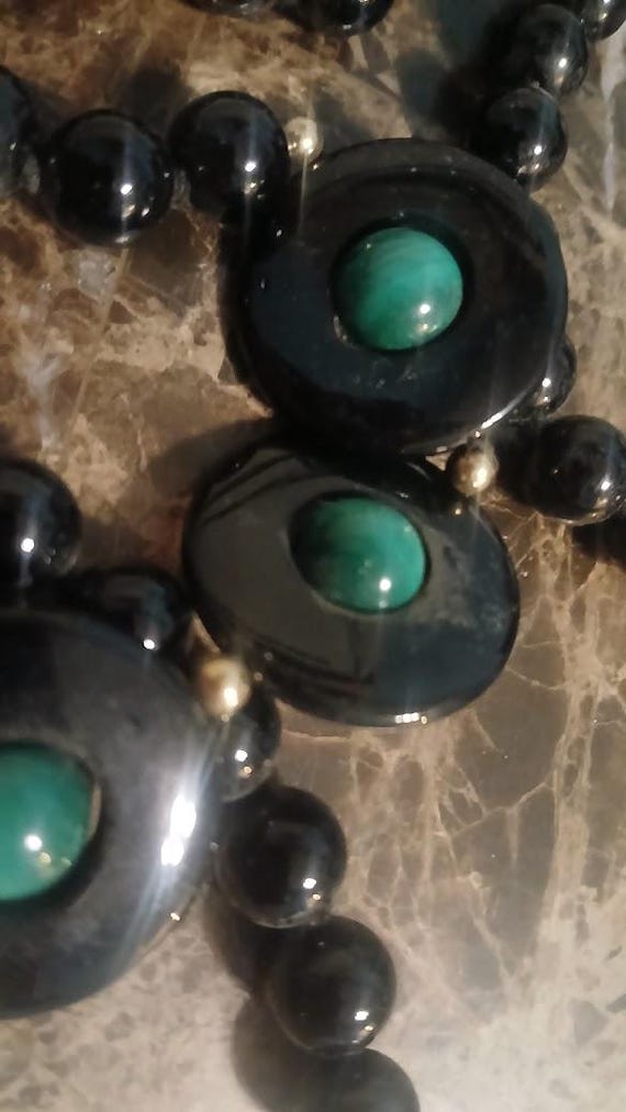 World's Fair Chinese Pavilion Obsidian & Malachite; N… - Gem