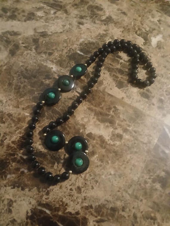 World's Fair Chinese Pavilion Obsidian & Malachite; N… - Gem