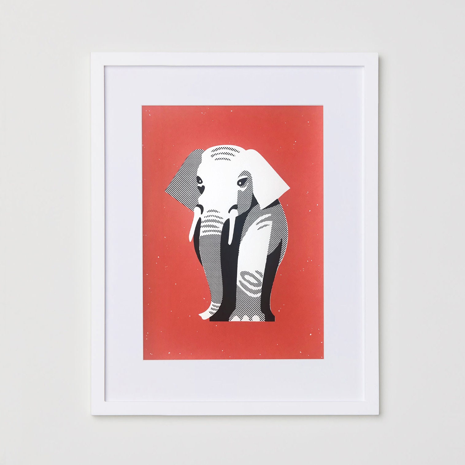 Elephant Screen Print Wildlife Poster A3 Poster Hand | Etsy