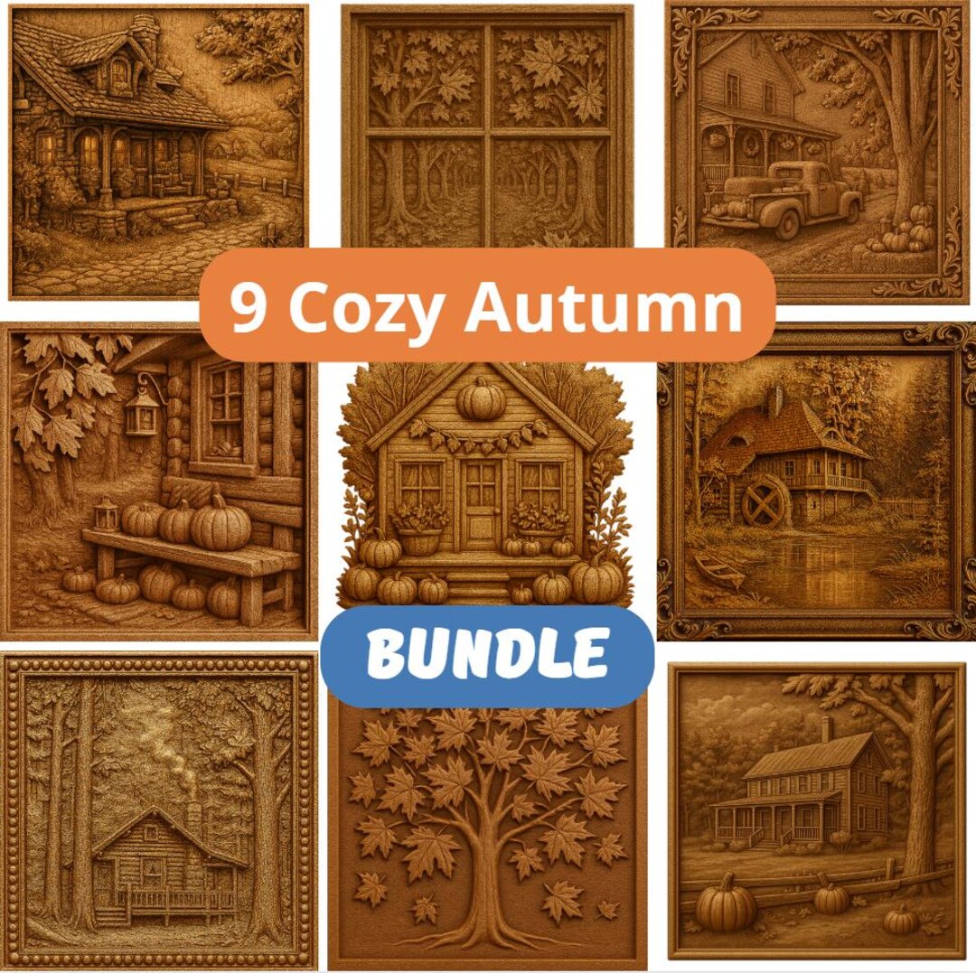 9 Cozy Autumn Engraving PNG Files Glowforge Hello Autumn Engraving File ...