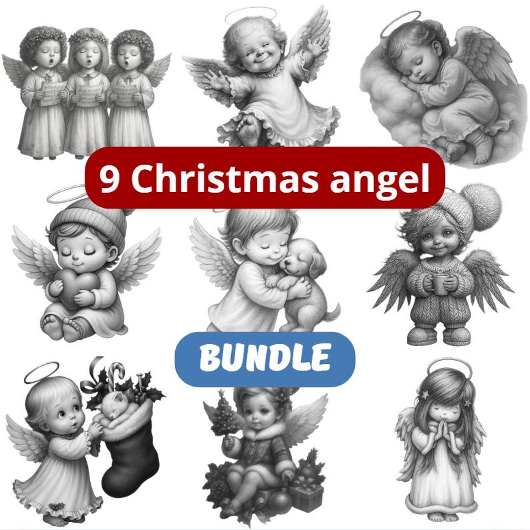 9 Christmas Angel Engraving PNG Files Christmas Angel Engraving File ...
