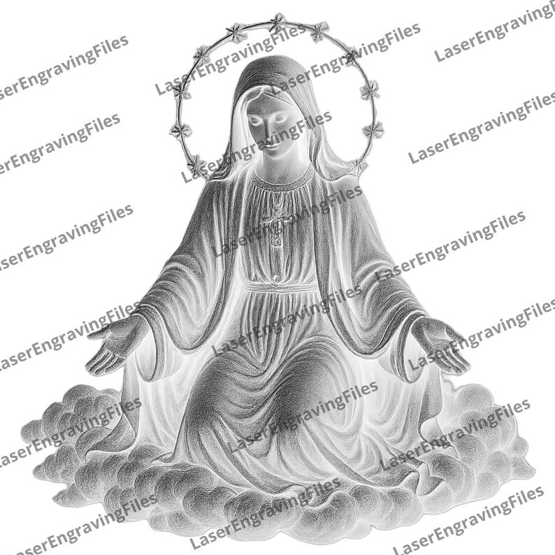 9 Virgin Mary PNG Engraving Bundle Holy Mary Laser Engraving Files ...