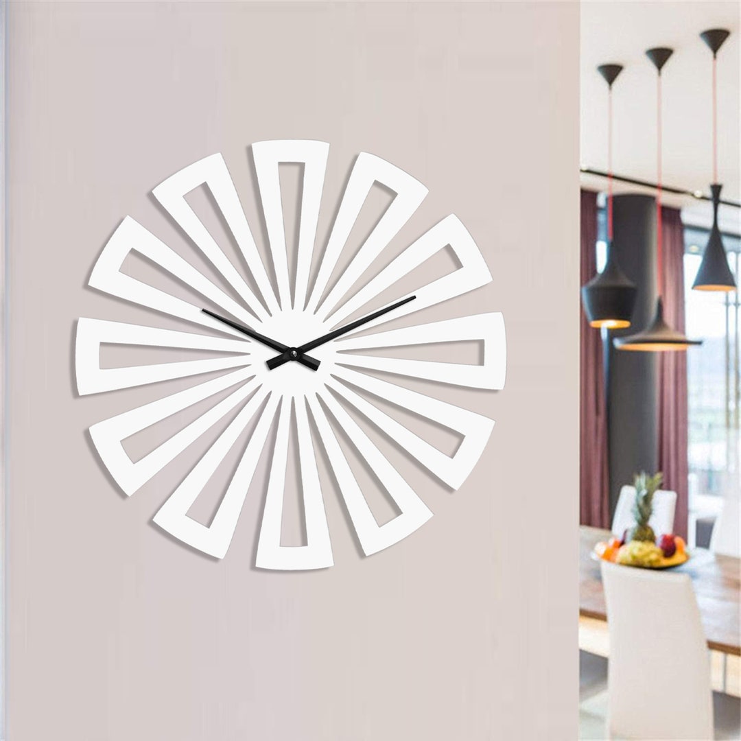 Modern Wall Clock White Large Clock for Wall Kitchen Wall Clock ...