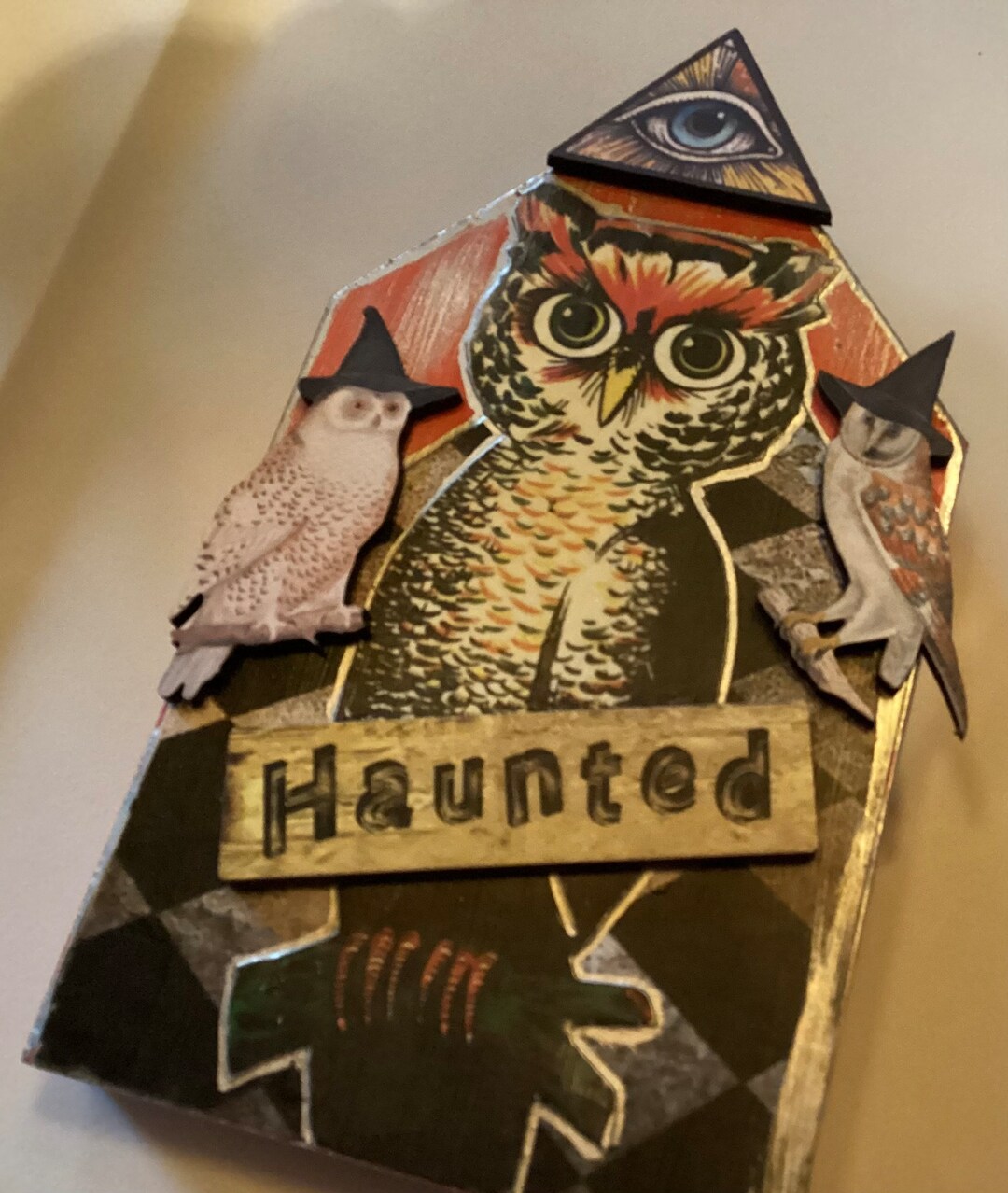 Owl Halloween Art Haunted House - Etsy