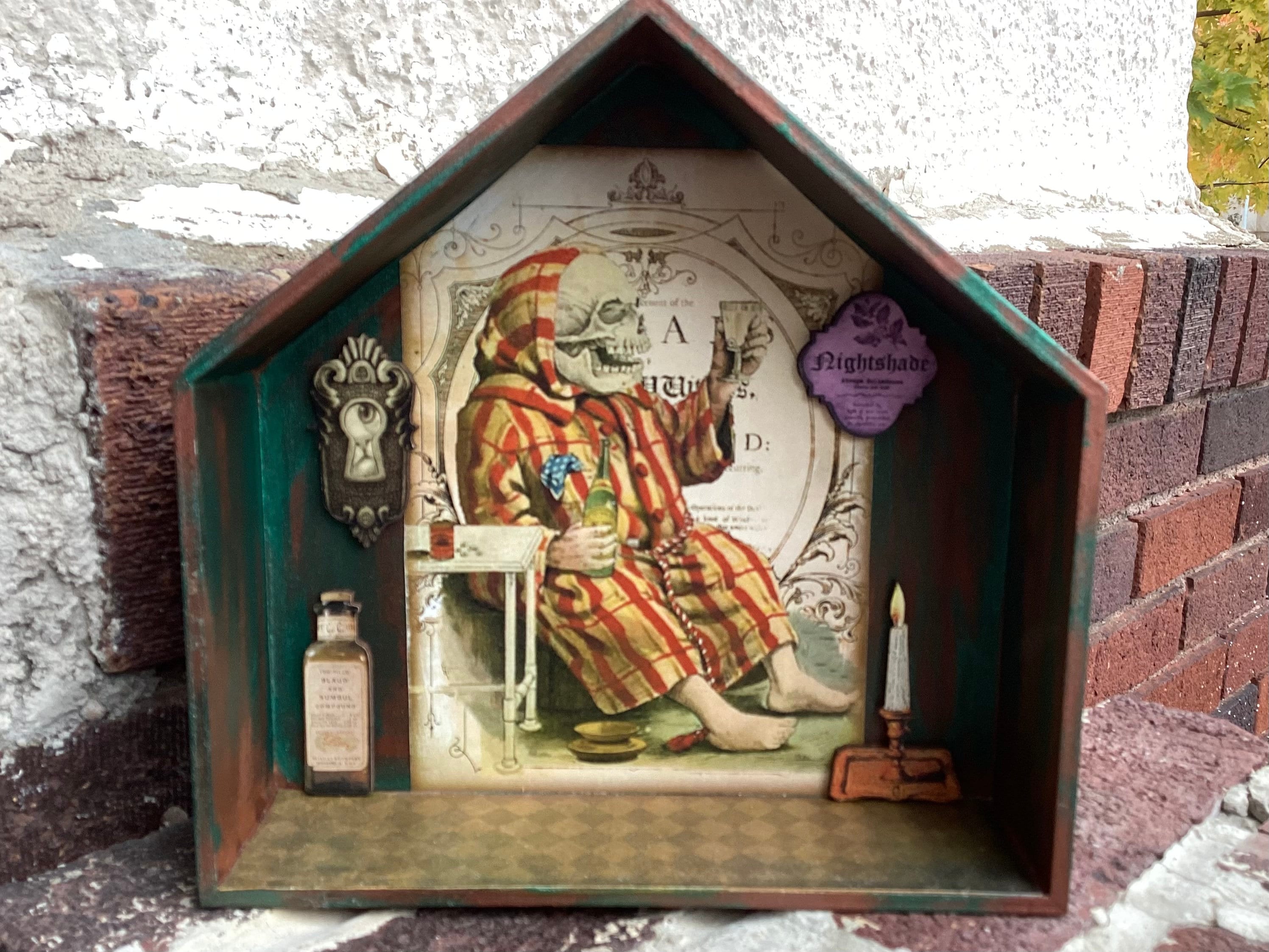 The Old Alchemist Mystical Skeleton Shadow Box - Etsy