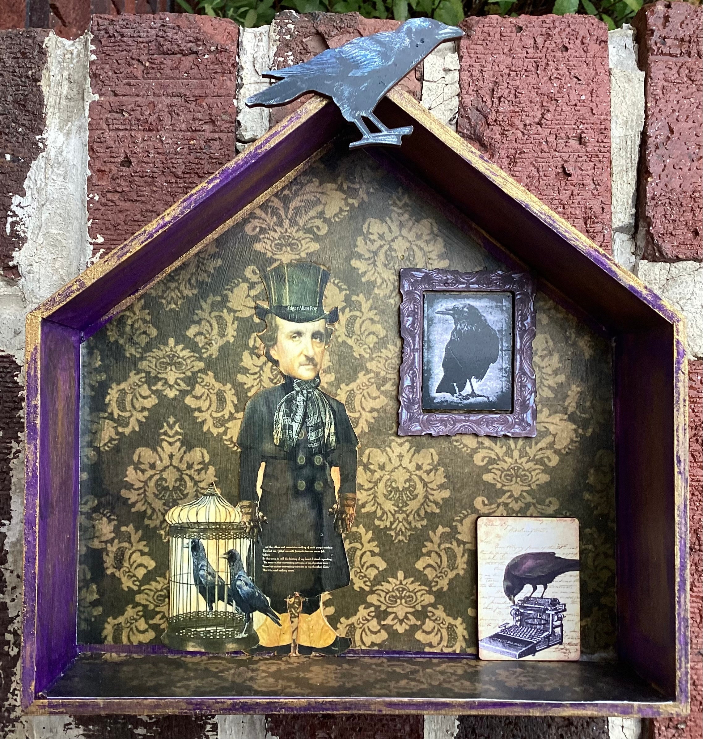 Edgar Allan Poe Art Shadow Box With Ravens - Etsy