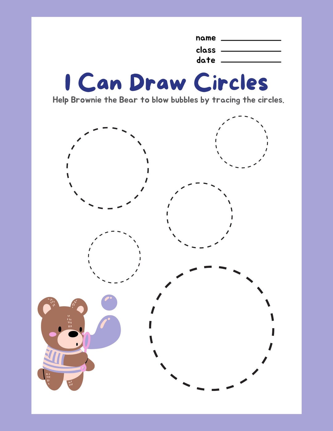 I Can Draw Circles Worksheet - Etsy