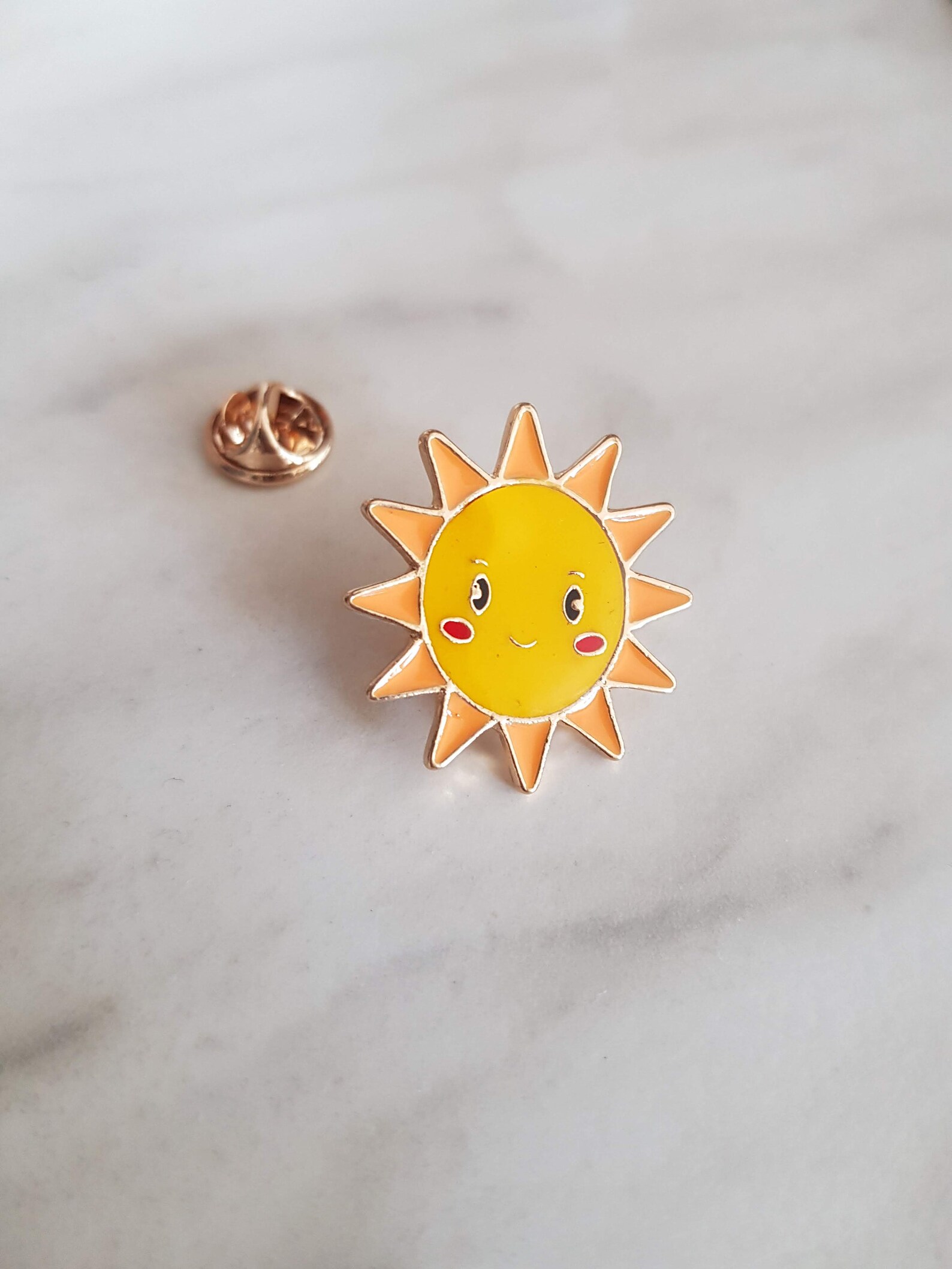 Sun pin Smiling Sun Enamel Pin Sun is shining Lapel Pin Sun | Etsy