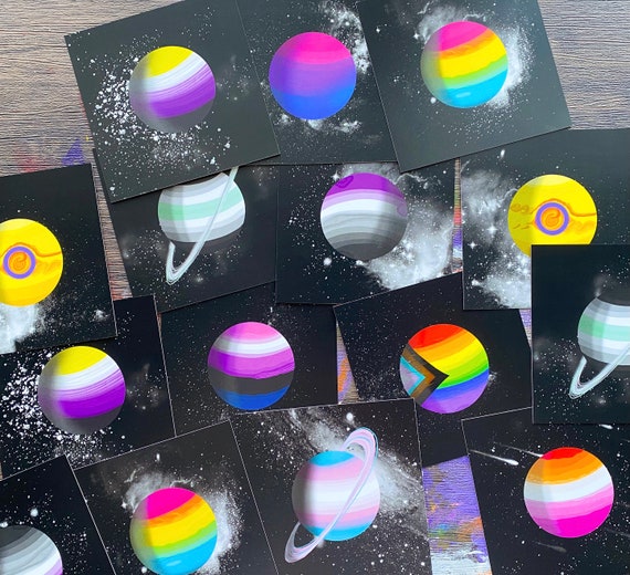 Pride Planets Mini Prints LGBTQIA Pride Art Lgbt | Etsy