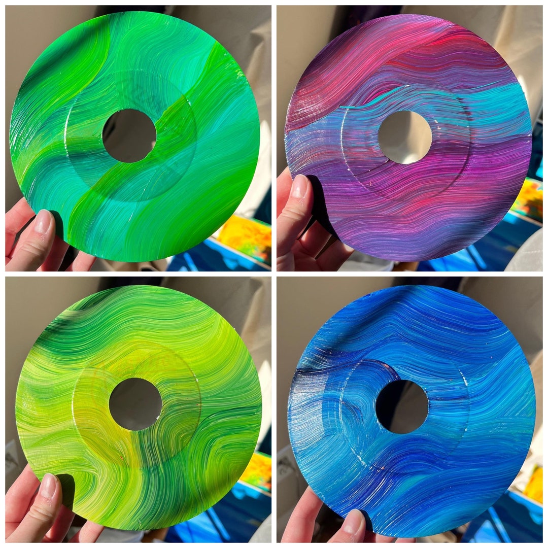 Groovy Colorful Painted Mini Vinyl Records - Etsy