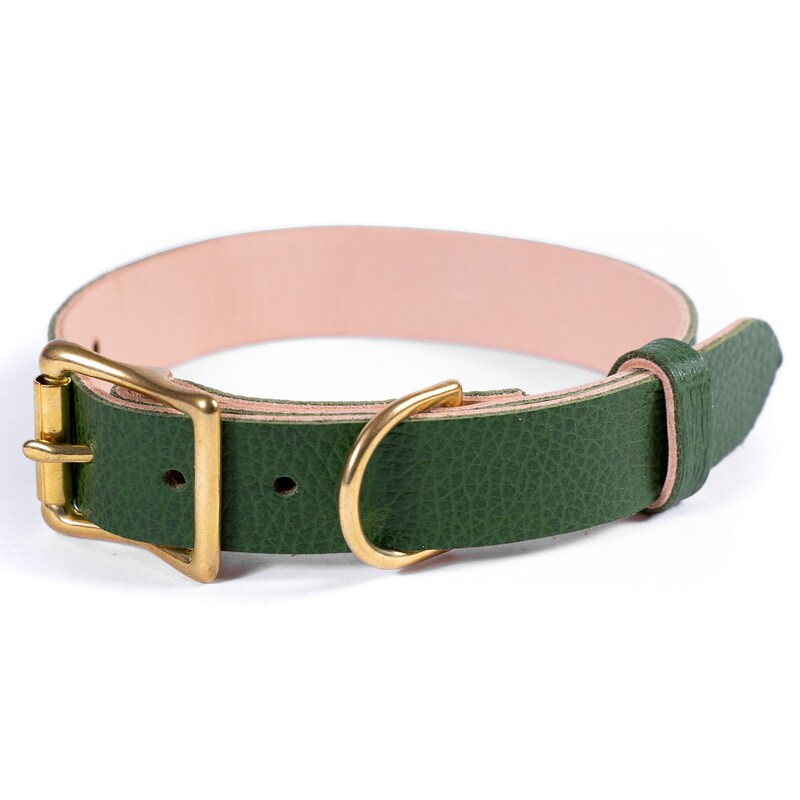 Green Leather Collar - Etsy