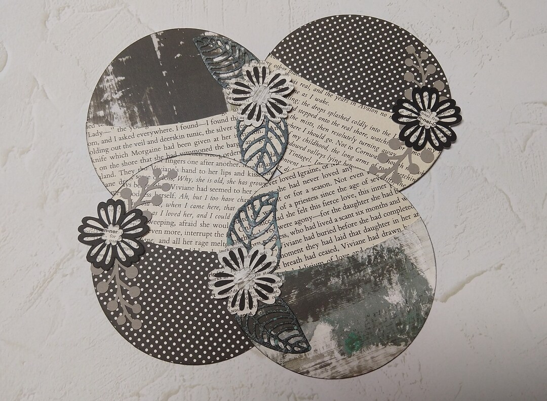 Circle Pockets With Layered Flower Embellishment for Journals - Etsy