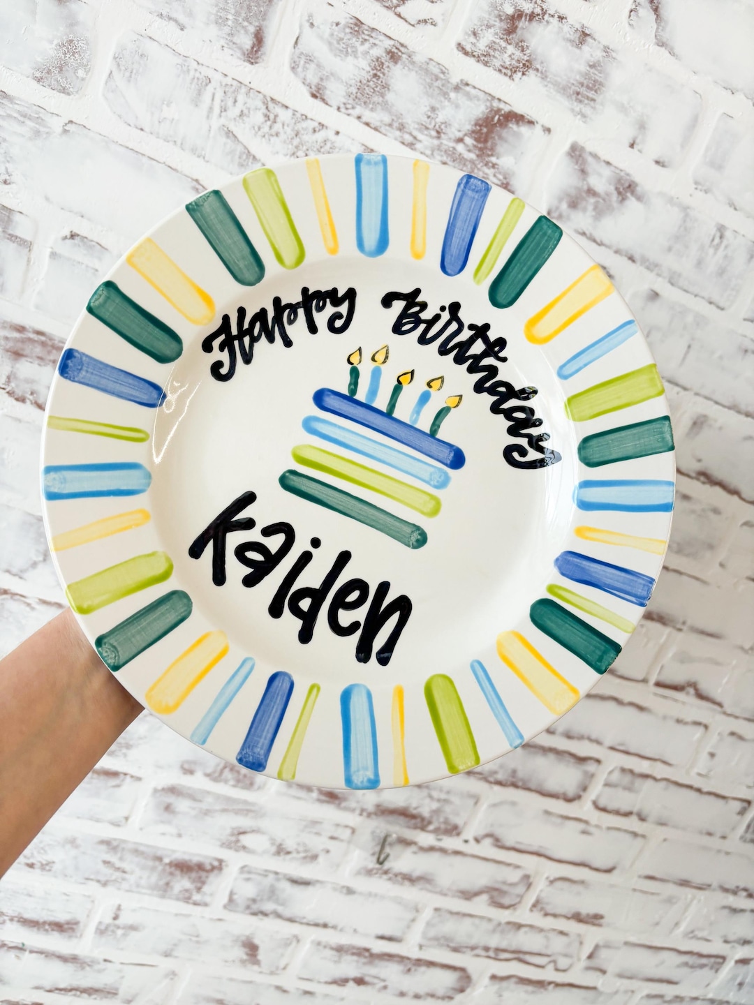 Simple Birthday Cake Plate - Etsy