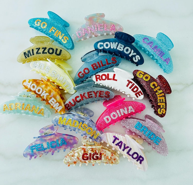 Personalized Hair Clip - Custom Hair Claw - Hair Barrettes Gift ...