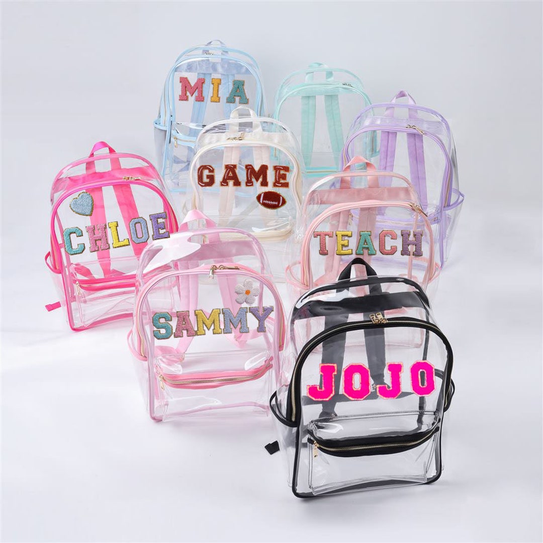 Clear Backpack, Customized Clear Backpack With Patches, Clear Nylon ...