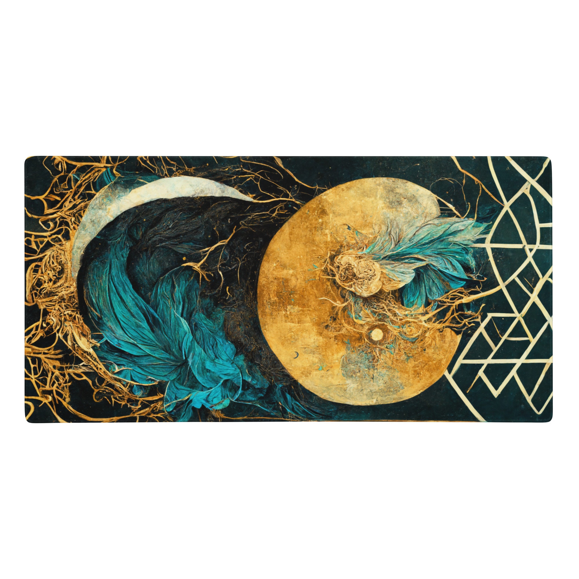 Tarot Card Sun and Moon Magic Splash of Teal. Mystic - Etsy