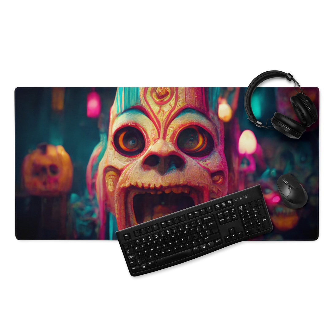 Monsterbucket Screaming Pink Tiki God Totem Statue Gaming Mouse Pad - Etsy