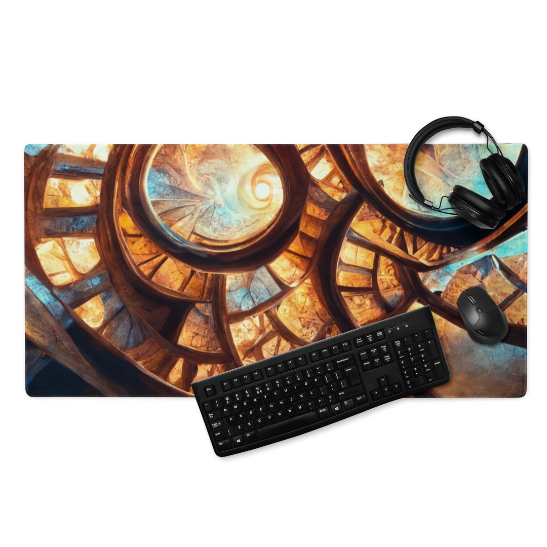 Dials of Time, Time Clock, Wooden Staircase Non-slip Large Gaming Mouse ...