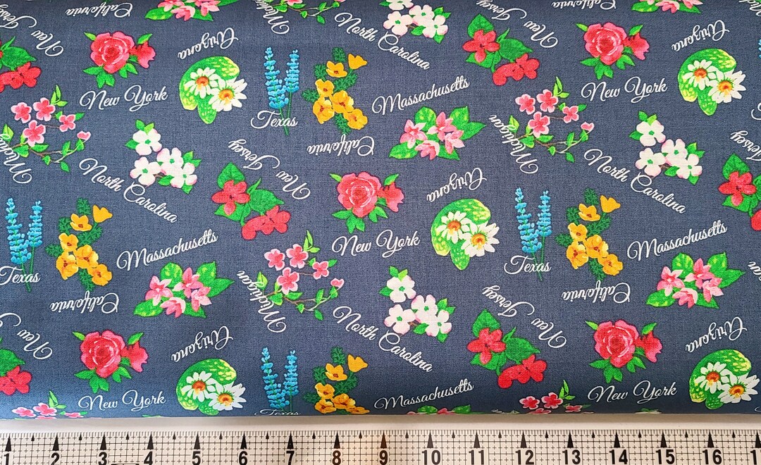 Blank Quilting Stateside State Flowers 2119 Fabric by the Yard//piece ...