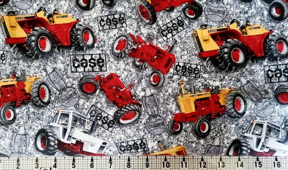 Case/ih Tractor on Gray 10320 Fabric by the Yard/piece - Etsy