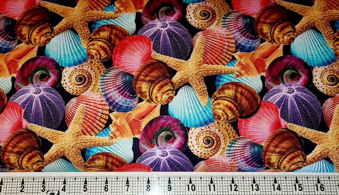 Studio E Fabrics Reef Life Seashells 5750 Fabric by the Yard//piece - Etsy