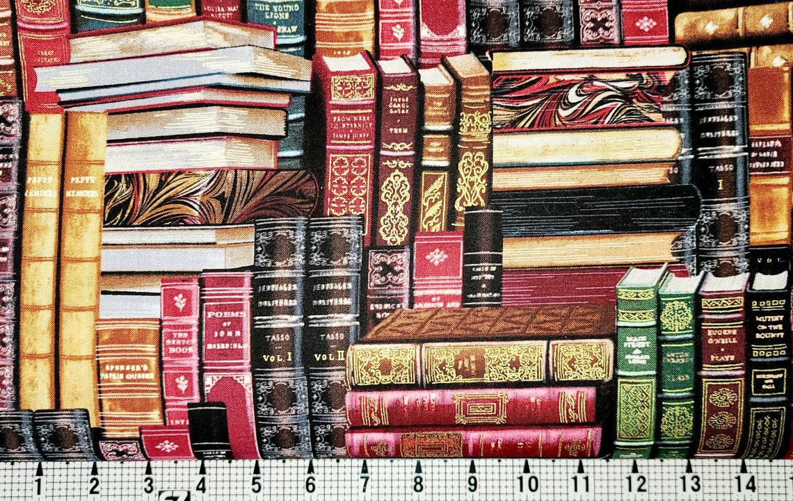 Timeless Treasures Library Books CM8214 Fabric by the - Etsy