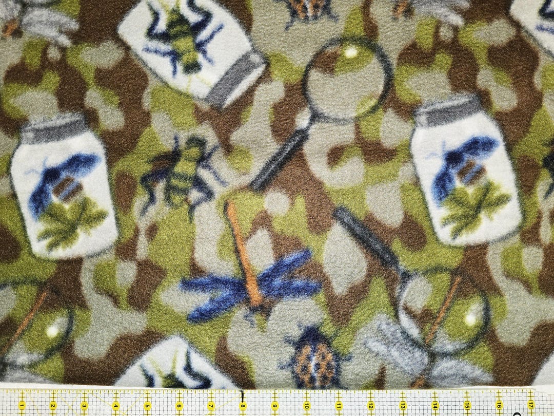 Bug Camp FLEECE Fabric by the Yard//piece-bin #18 - Etsy