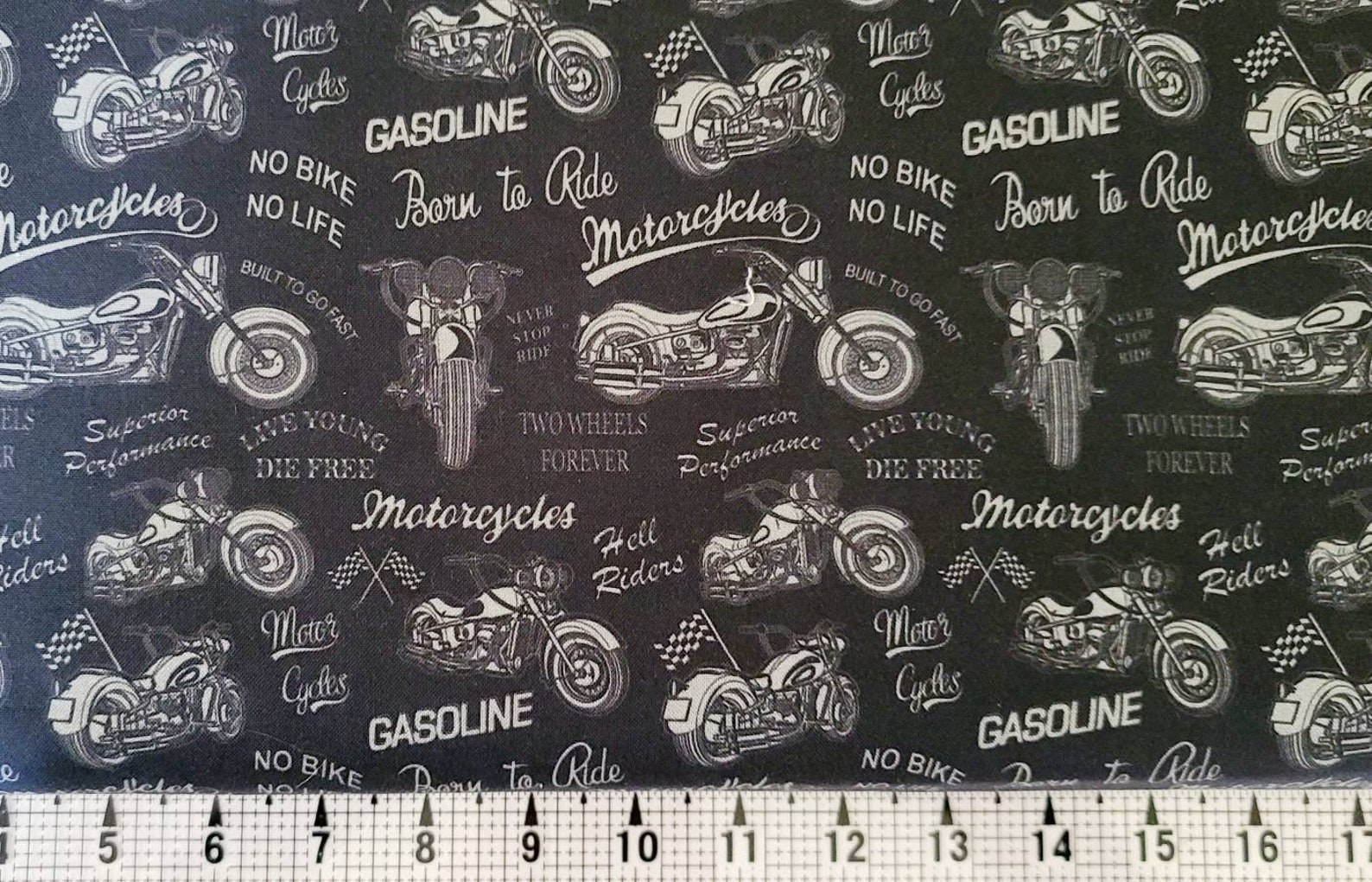 Born to Ride Motorcycle Fabric by the Yard//piece - Etsy