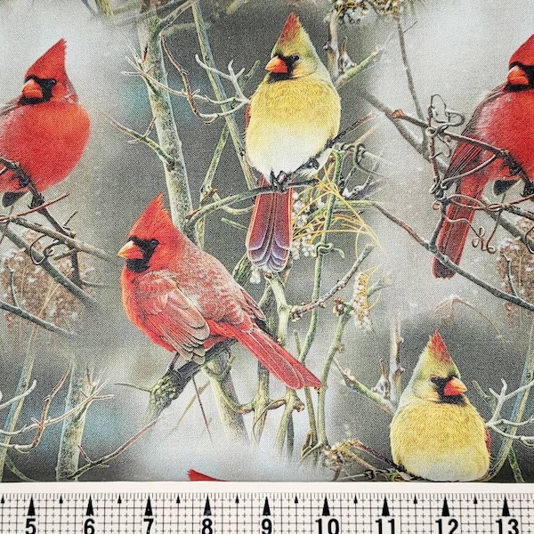Winter Cardinals Quilt Fabric - Etsy