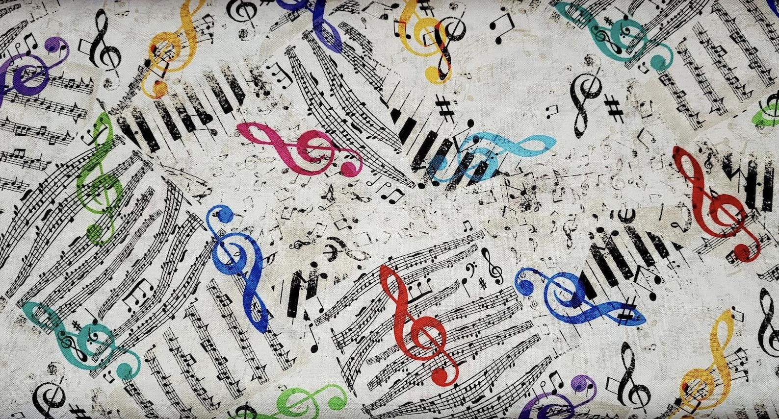 Timeless Treasures Music Note Chart on White CD2233 Fabric by the Yard ...