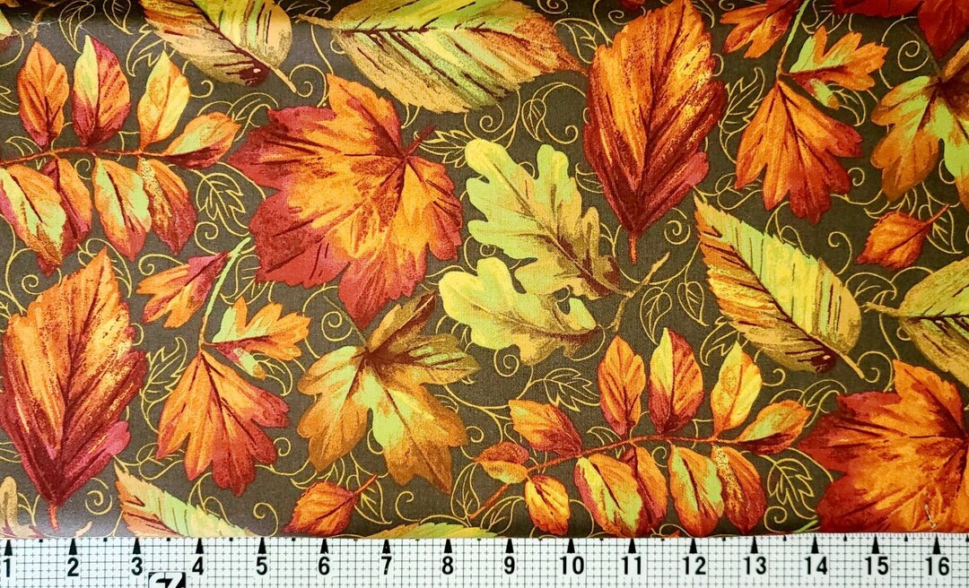 Autumn Leaves Fabric by the Yard//piece - Etsy