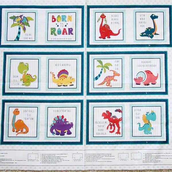 Born to Roar Quilt Panel - Etsy