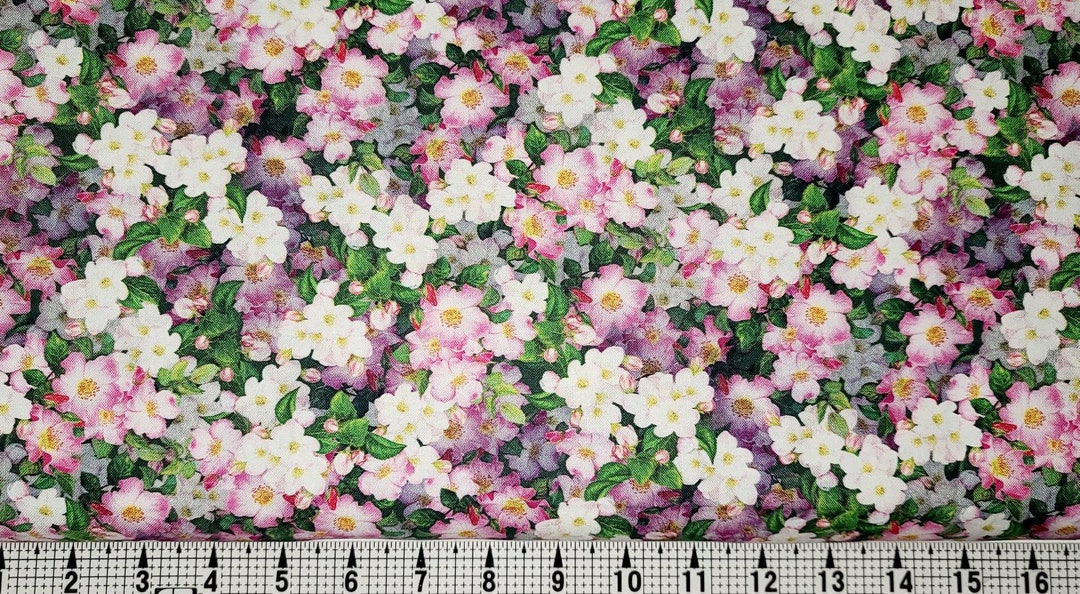 Quilting Treasures Hummingbird Garden Flowers 1649-28157-P Fabric by ...
