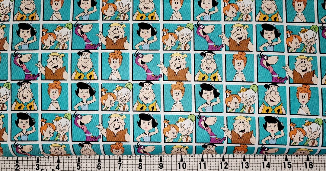 Camelot Fabrics Flintstone Family Blocks 24060211 Fabric by the Yard ...