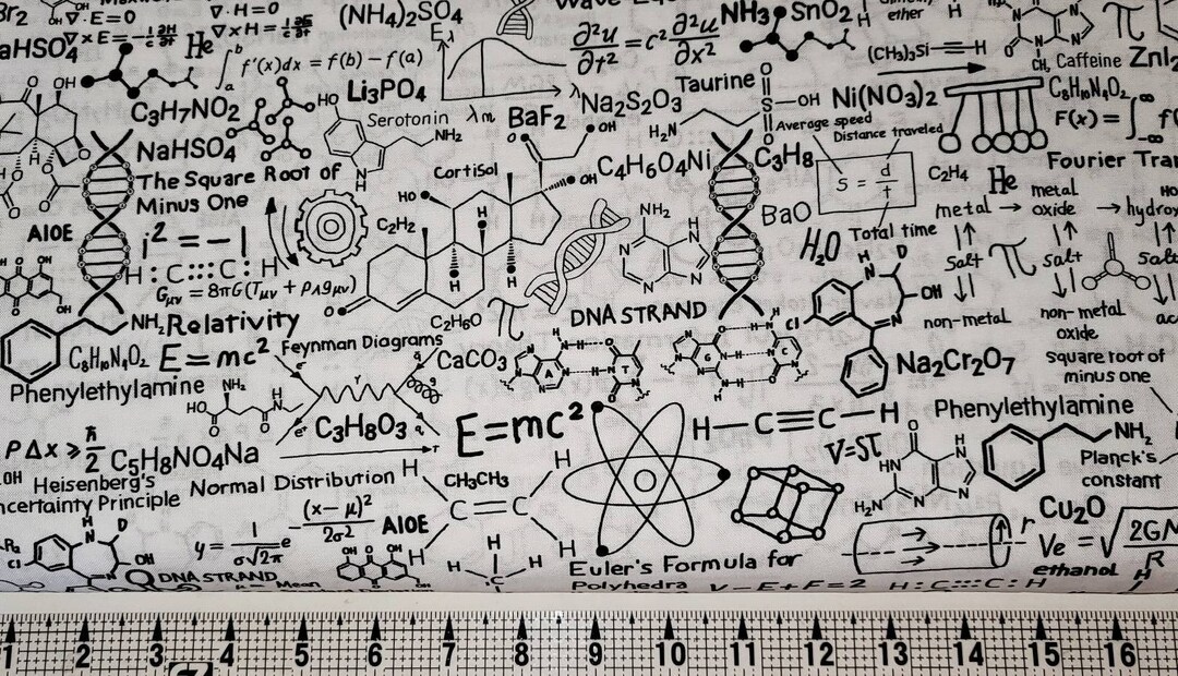 Timeless Treasures Scientific Formulas on White CD1688 Fabric by the ...