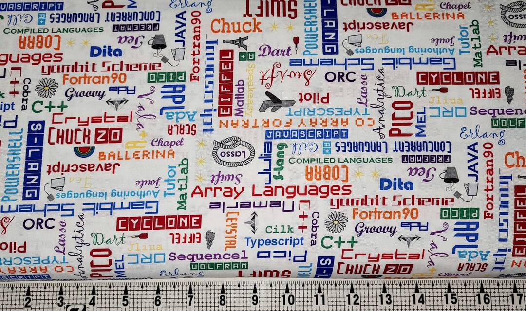 Studio E Fabrics Data Point Computer Languages 6870 Fabric by the Yard ...
