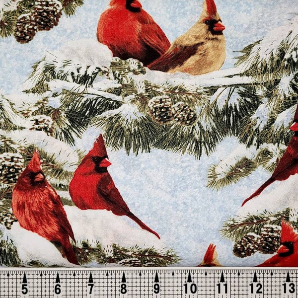 Winter Cardinals Quilt Fabric - Etsy