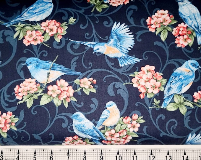 Benartex Fabrics Bluebird Gathering 00513 Fabric by the Yard/piece - Etsy