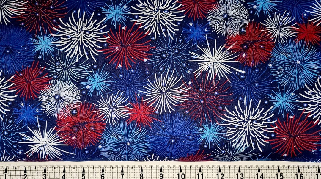 Timeless Treasures July 4th Fireworks CD1999 Fabric by the Yard//piece ...