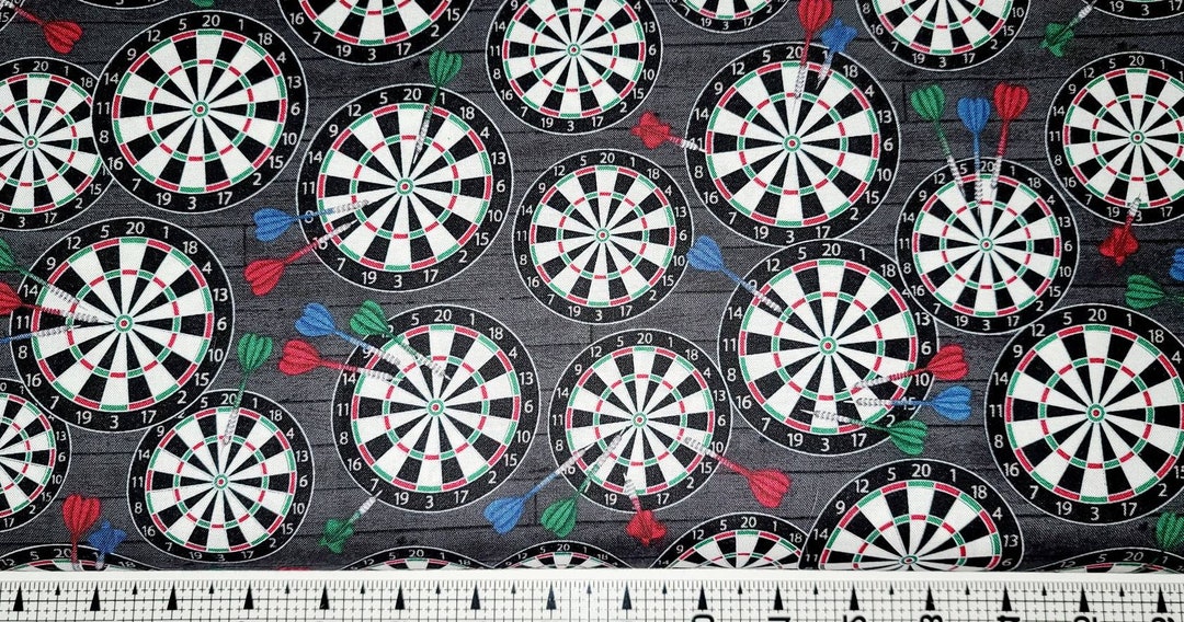 Windham Fabrics Man Cave Darts on Black 52413-5 Fabric by the Yard ...