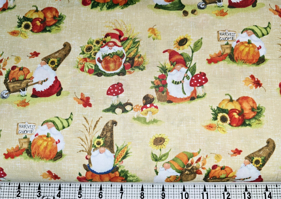 Wilmington Prints Gnome-kin Patch Gnomes on Cream 39845 Fabric by the ...