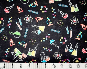 Teal Chemistry Lab Fabric Chemistry Lab on Teal by Kociara - Etsy