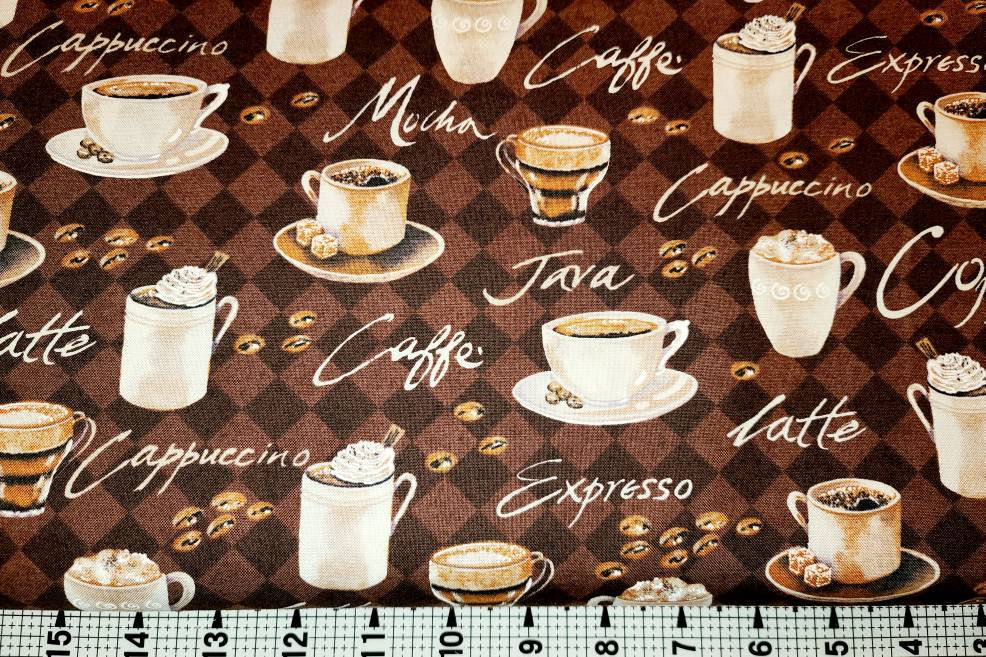 Brother Sister Design Coffee Fabric by the Yard//piece - Etsy