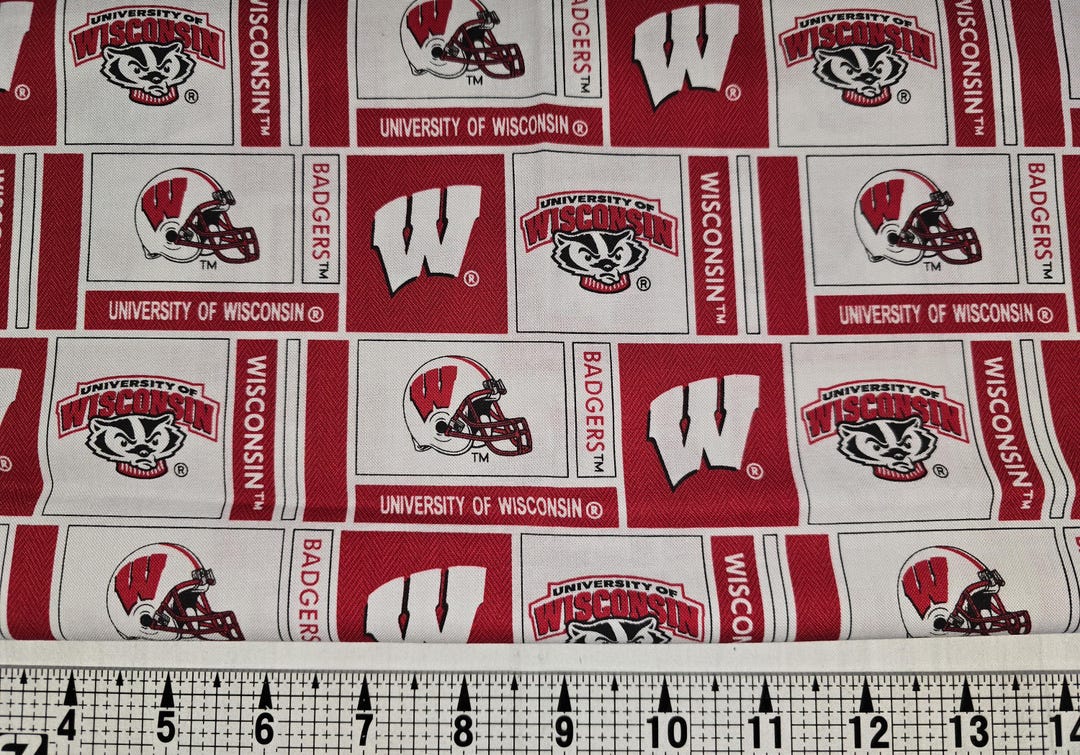 Wisconsin Badgers Fabric by the Yard//piece - Etsy
