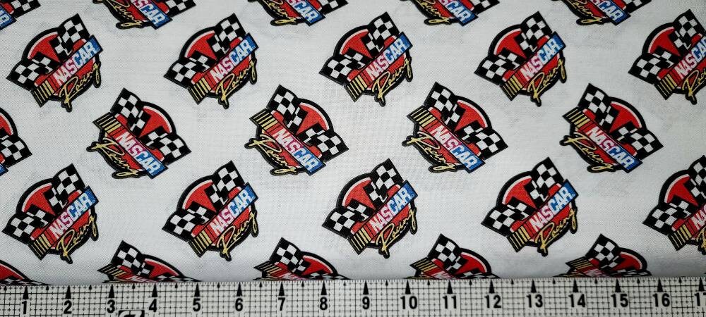 Camelot Fabrics Nascar Collection Retro on White 39190106 Fabric by the ...